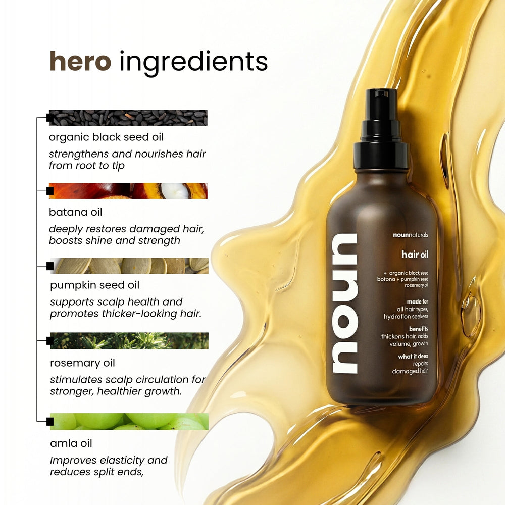 The Hair Oil - Noun Naturals, Amla + Blackseed + Batana Powered